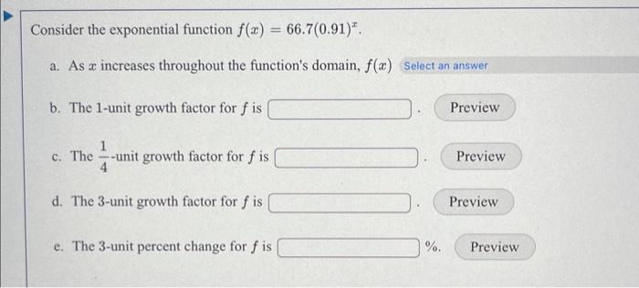 Solved Consider The Exponential Function F X 66 7 0 91 X