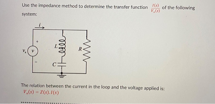 Solved Use the impedance method to determine the transfer | Chegg.com