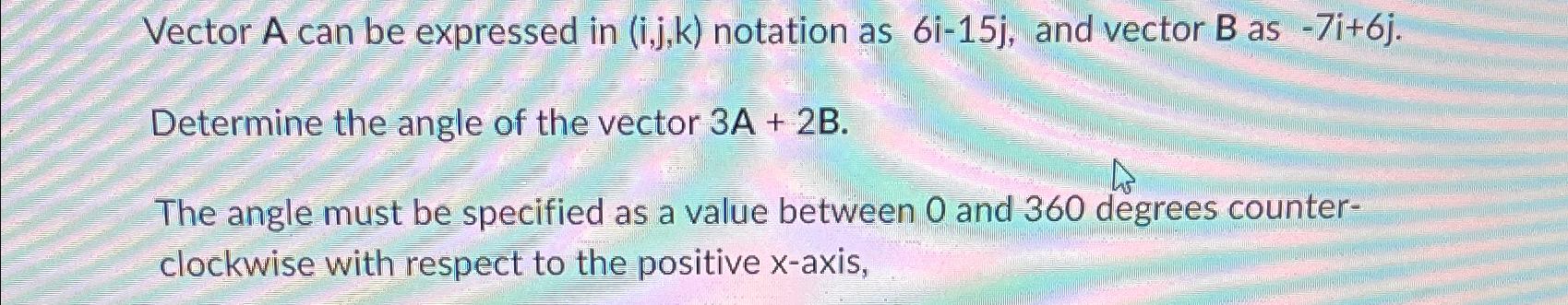 Solved Vector A can be expressed in (i,j,k) ﻿notation as | Chegg.com