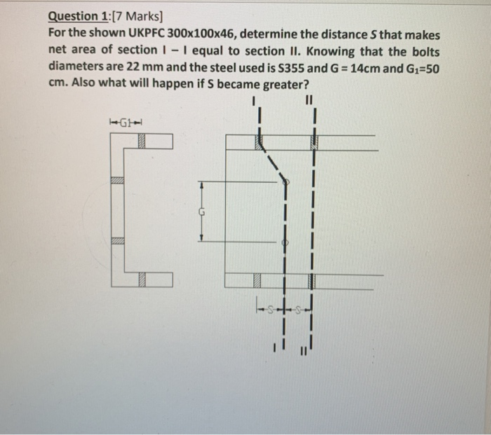 Solved Question 1:[7 Marks) For the shown UKPFC 300x100x46, | Chegg.com