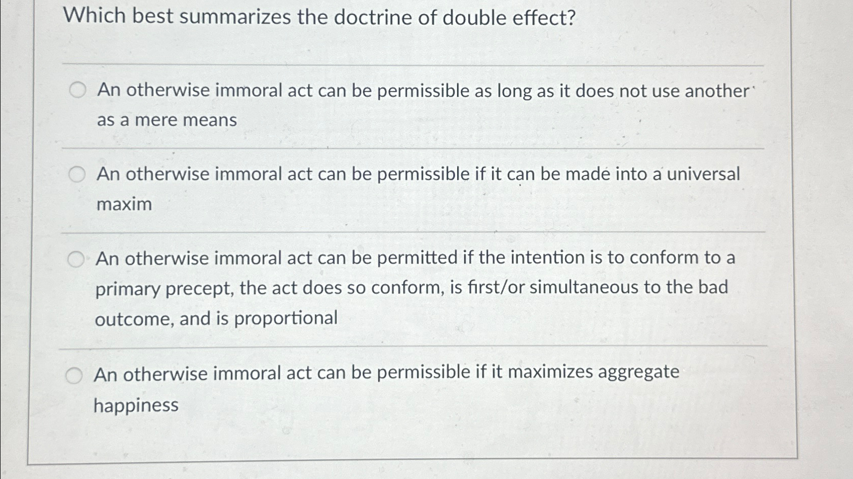 Solved Which best summarizes the doctrine of double | Chegg.com