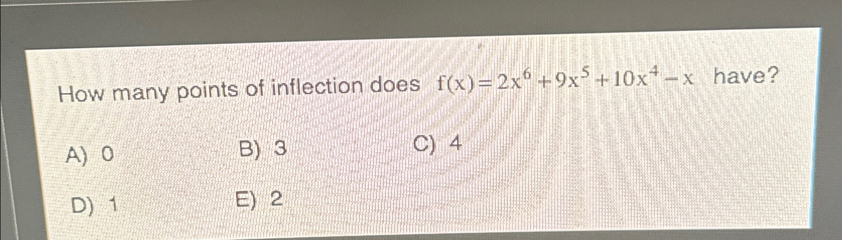 Solved How many points of inflection does | Chegg.com