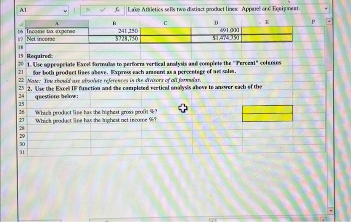 Solved 9 Required: 1. Use appropriate Excel formulas to | Chegg.com