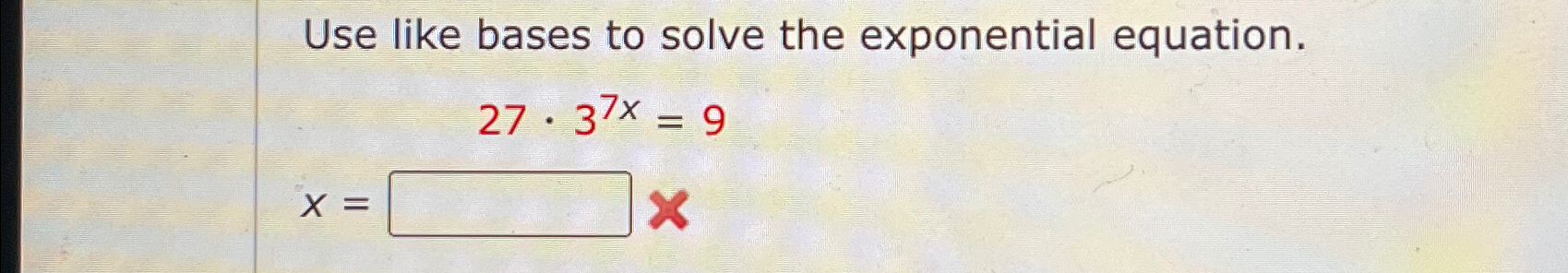 Solved Use like bases to solve the exponential | Chegg.com