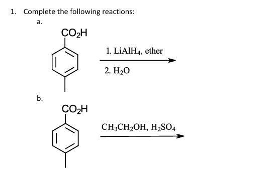 Solved Complete the following reactions:a.Ib. | Chegg.com