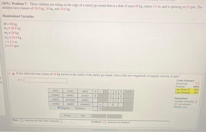 Solved (10\%) Problem 7: Three children are riding on the | Chegg.com