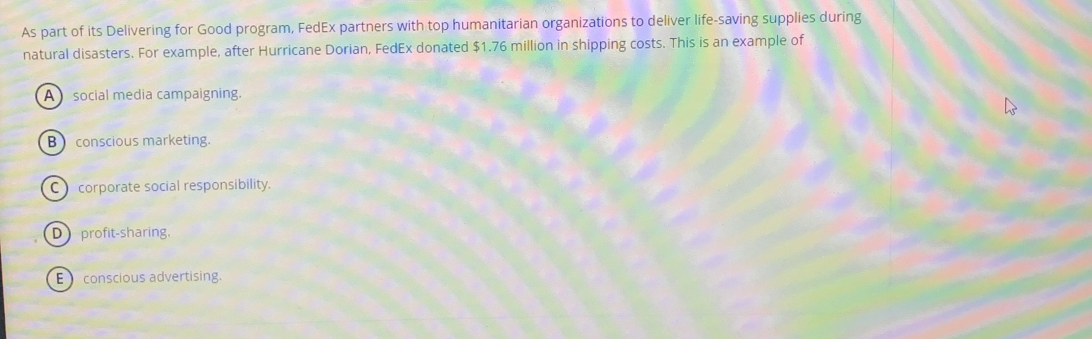 Solved As part of its Delivering for Good program, FedEx | Chegg.com