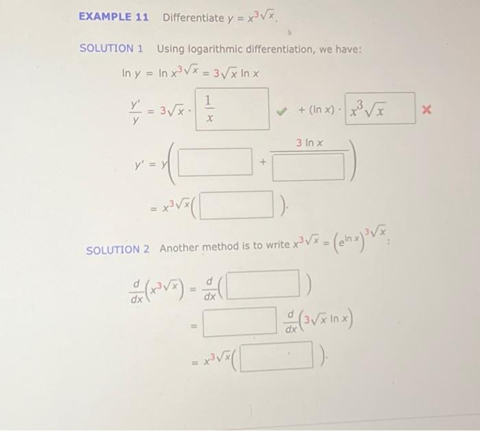 Solved EXAMPLE 11 Differentiate y = x³√x₁ SOLUTION 1 Using | Chegg.com