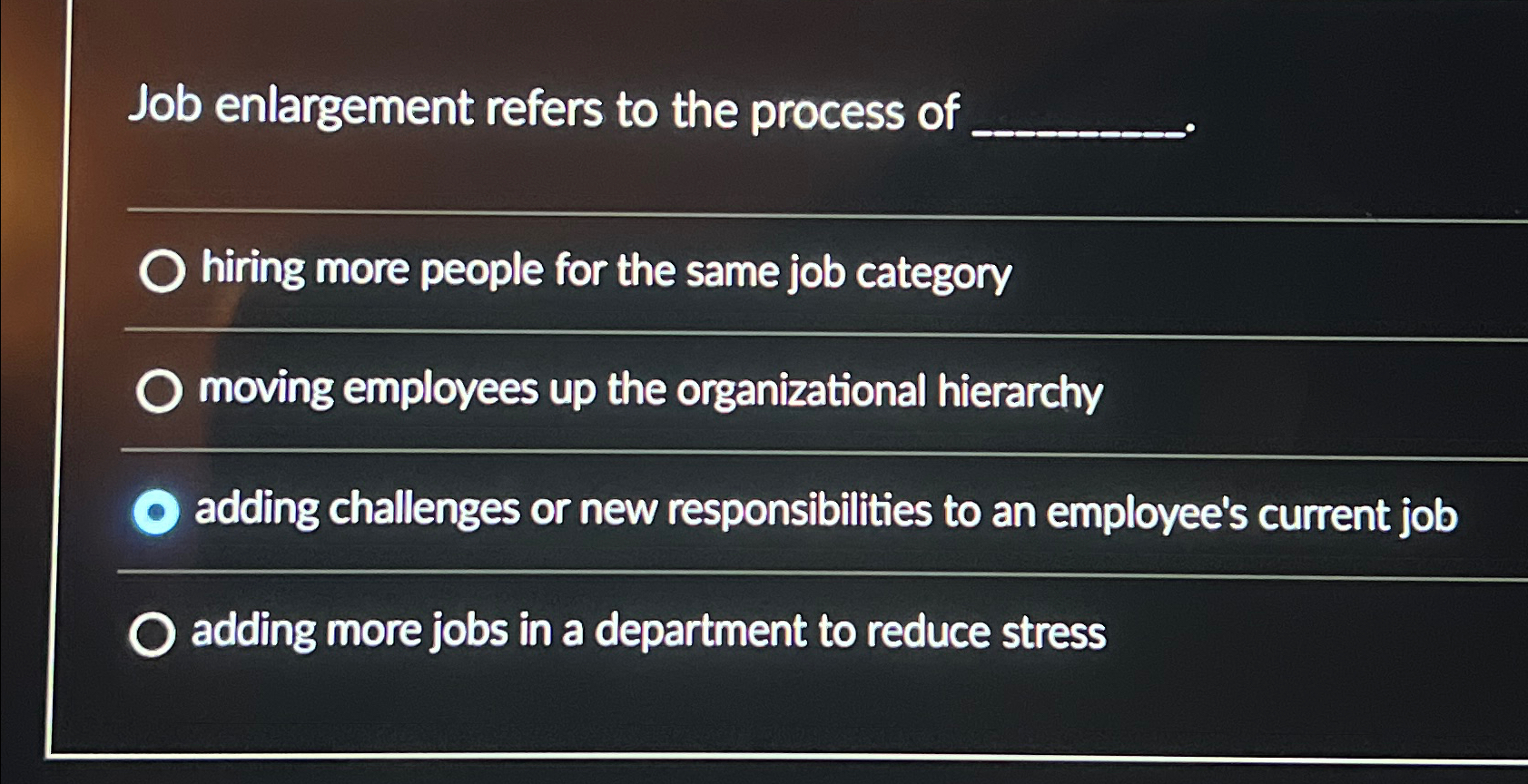 Solved Job enlargement refers to the process of q,hiring | Chegg.com