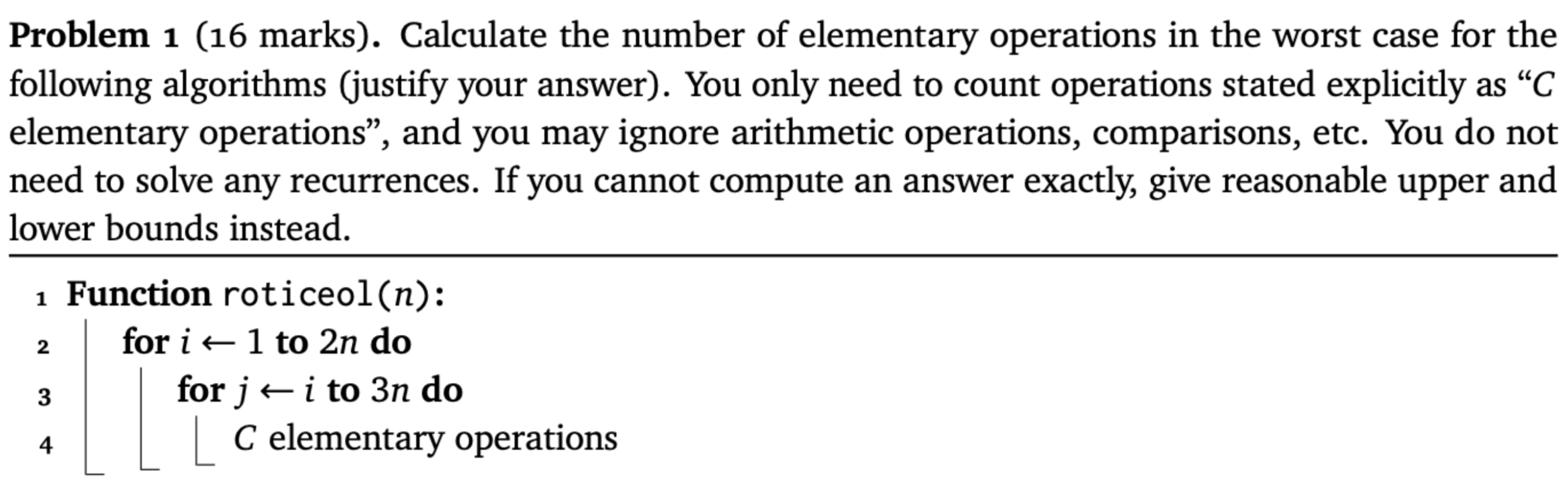 Solved Problem 1 ( 16 ﻿marks). ﻿Calculate the number of | Chegg.com