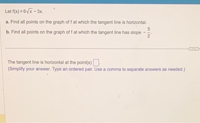 Solved Let f(x)=6x−3x. a. Find all points on the graph of f | Chegg.com