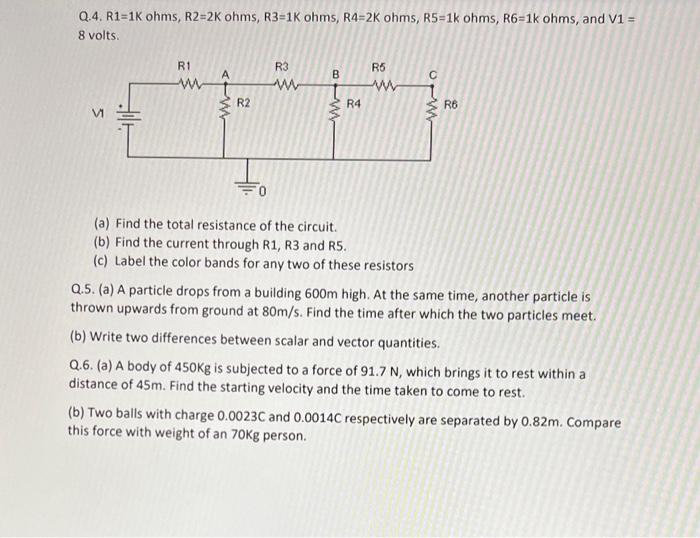 Solved Q.4. R1=1 K ohms, R2=2 K ohms, R3=1 K ohms, R4=2 K | Chegg.com