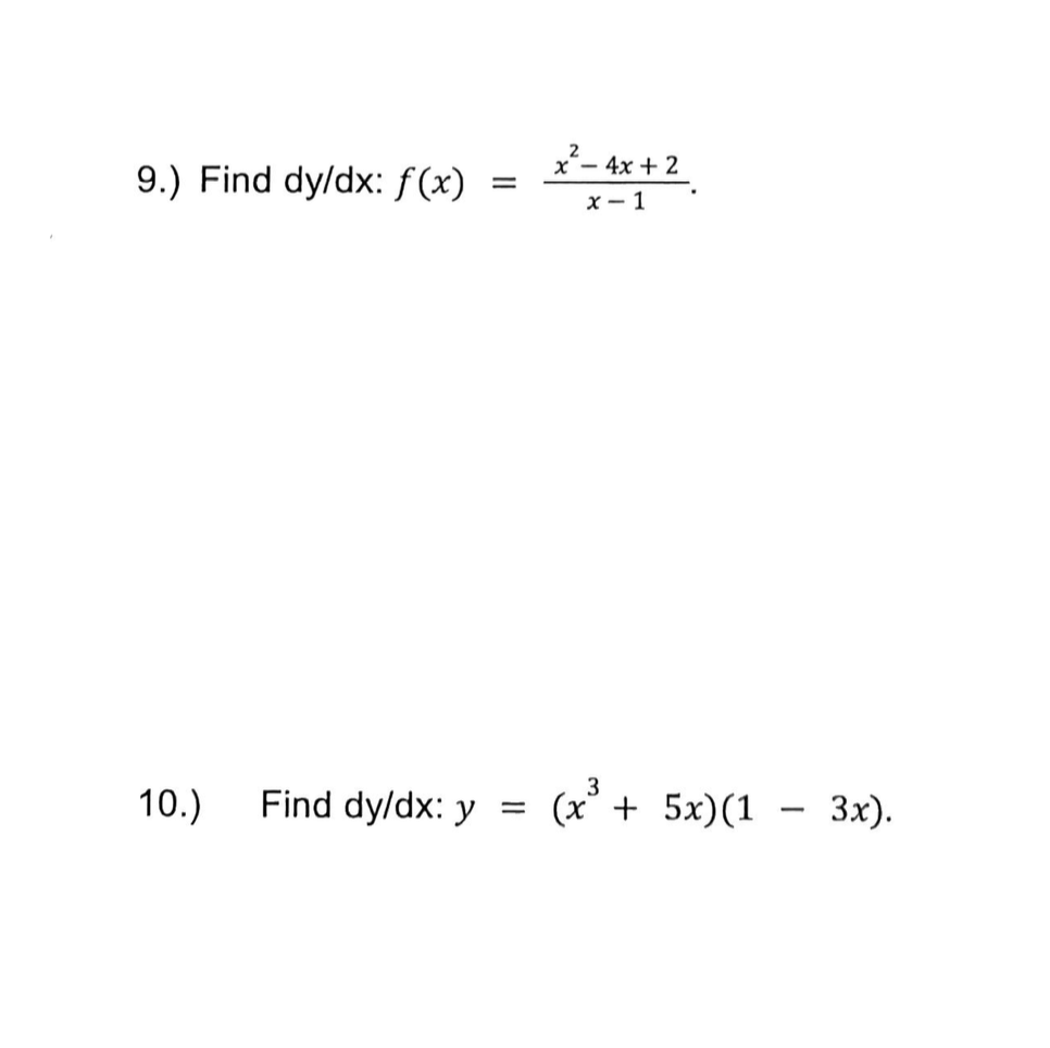 Solved Find dy/dx: f(x)=x2-4x+2x-1.Find dy/dx: | Chegg.com