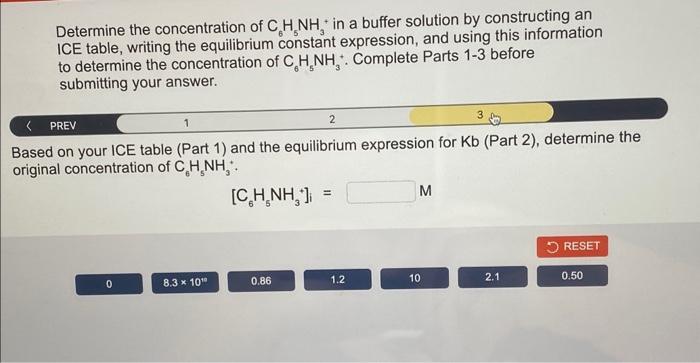 Solved Determine the concentration of C6H5NH3+in a buffer | Chegg.com