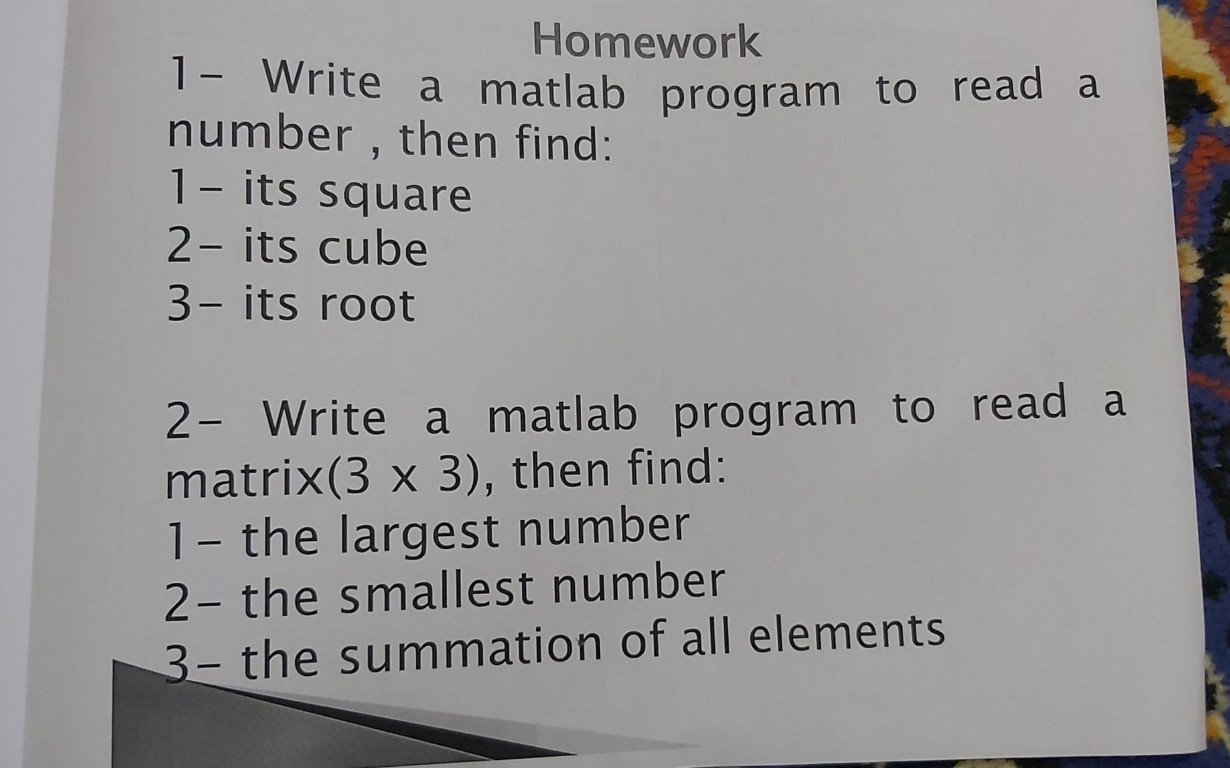 Solved Homework 1 - Write a matlab program to read a number | Chegg.com