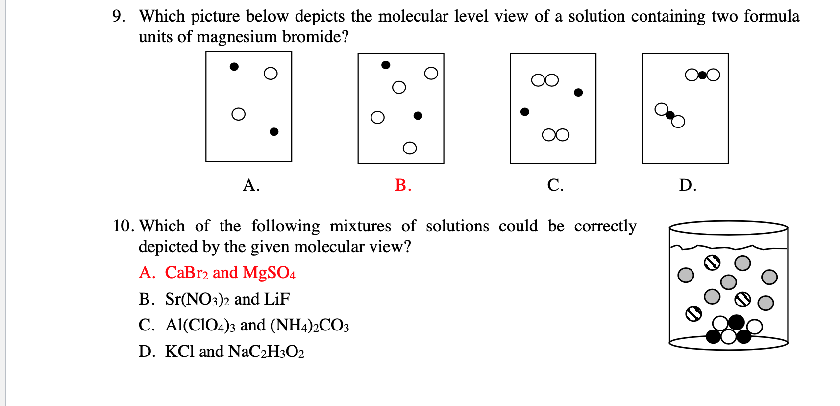 Solved Which picture below depicts the molecular level view | Chegg.com