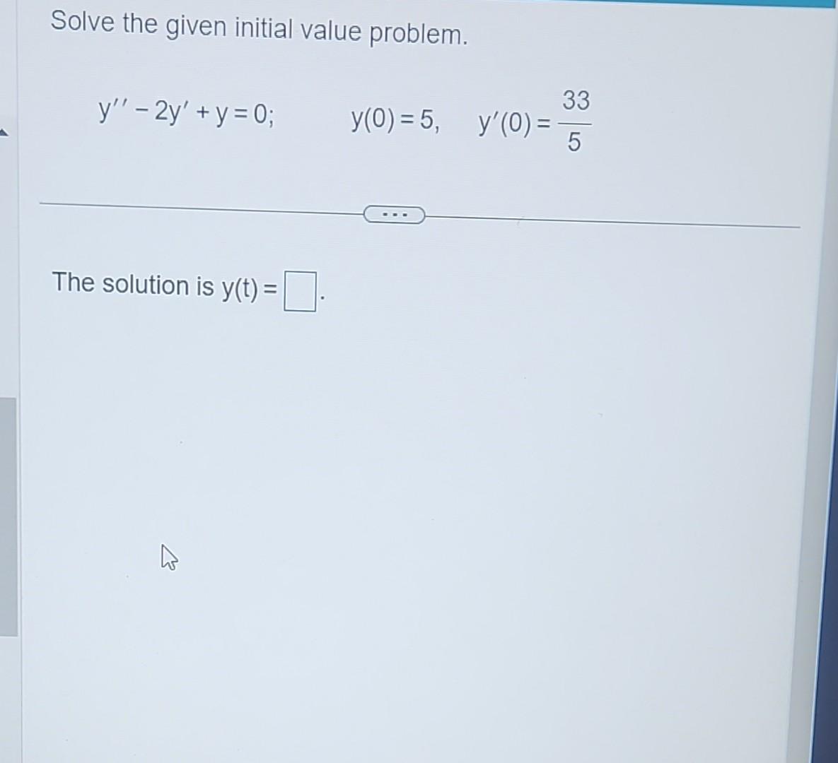 Solved Solve the given initial value problem. | Chegg.com