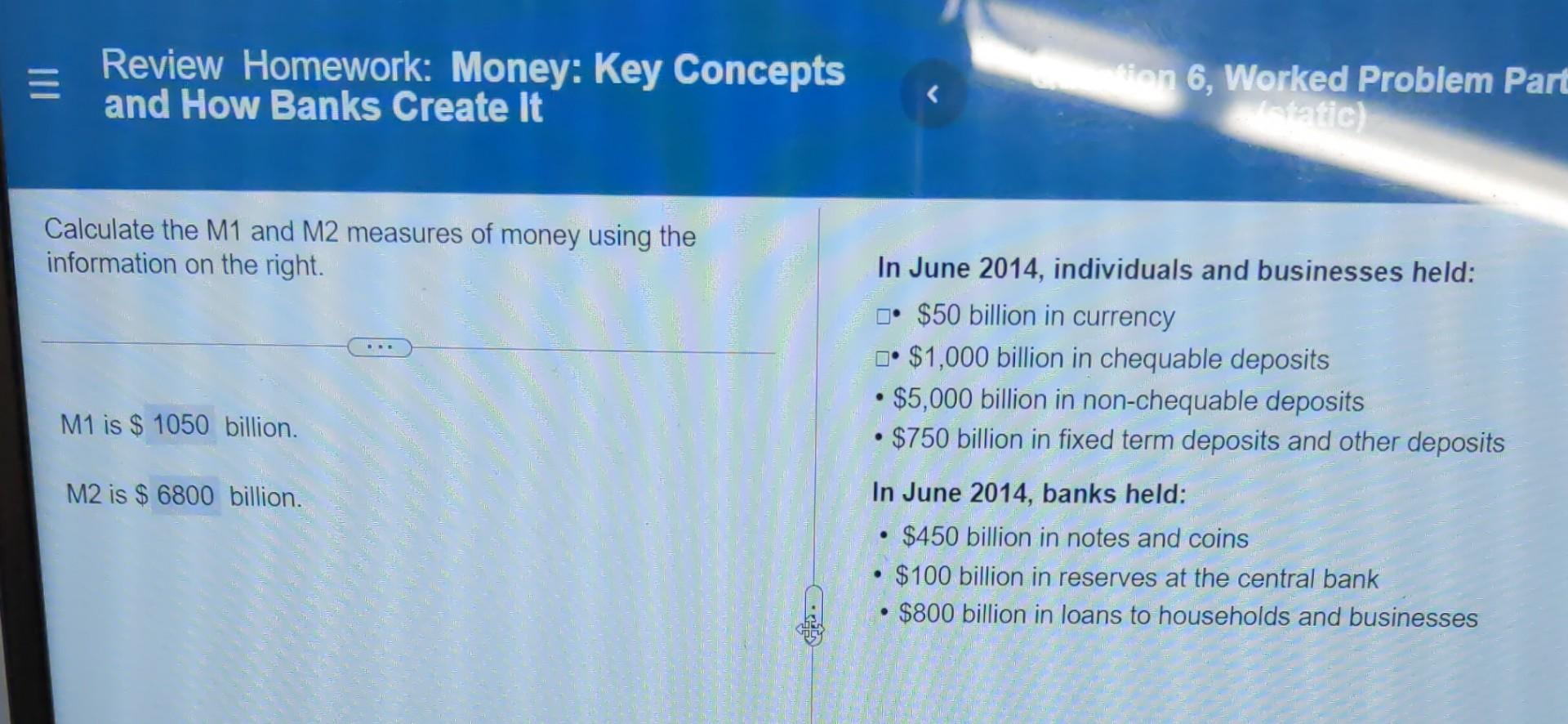 Solved Review Homework: Money: Key Concepts and How Banks | Chegg.com