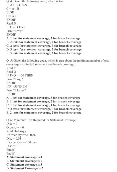 Solved Multiple Choices Question: Q. 1: What is the MINIMUM | Chegg.com