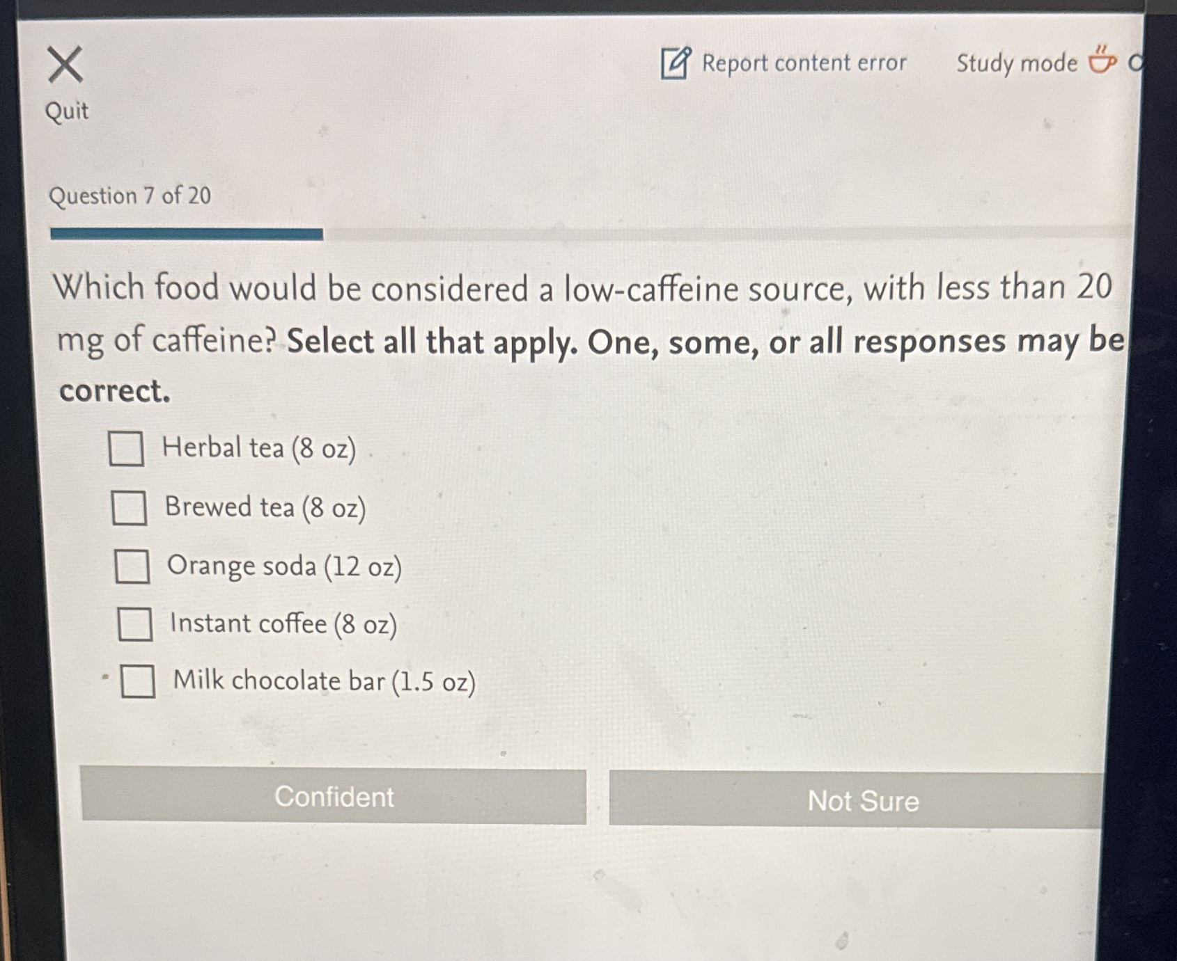 Solved Report content errorStudy modeQuitQuestion 7 ﻿of | Chegg.com