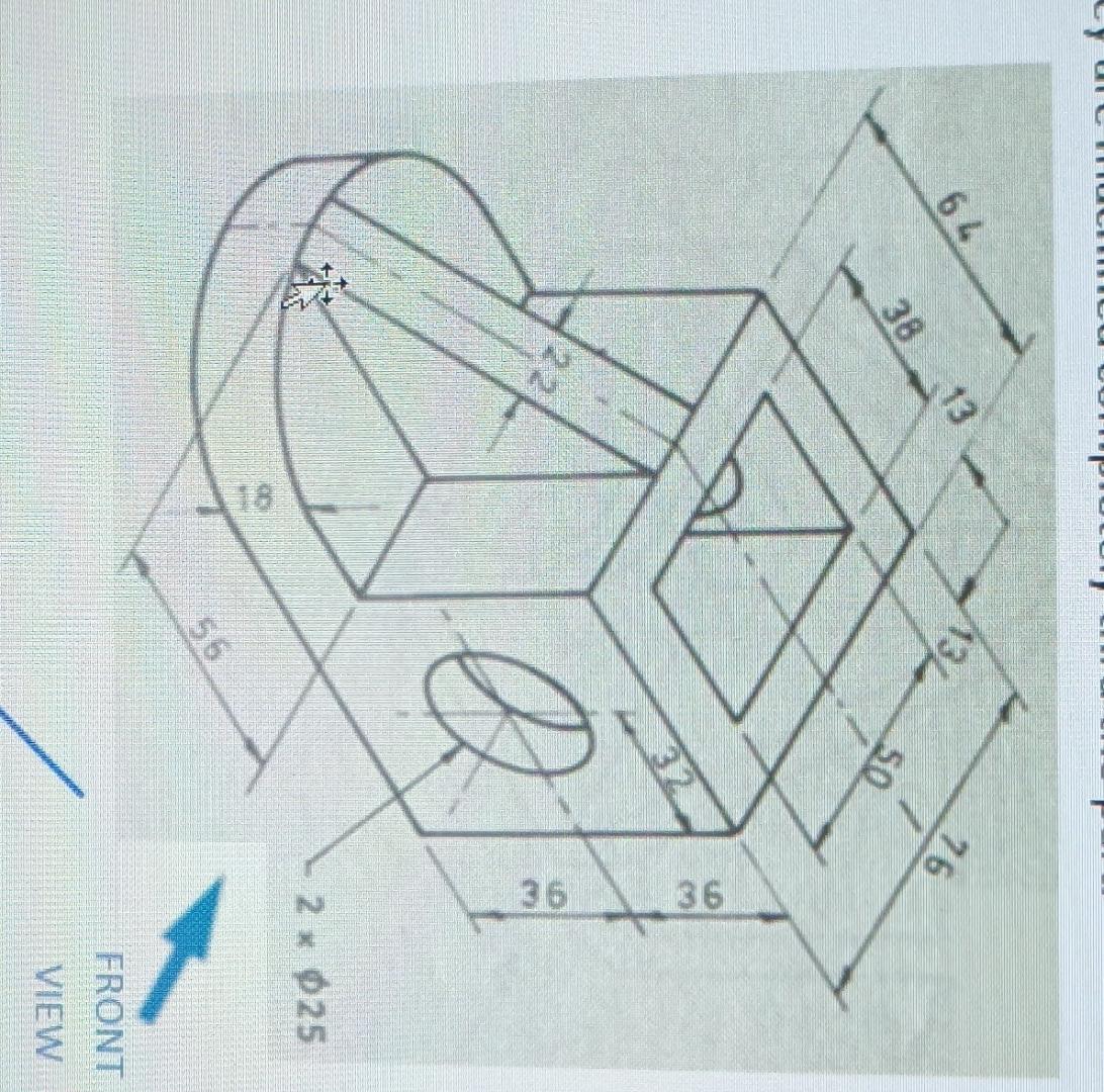Solved find a front view side view top view | Chegg.com