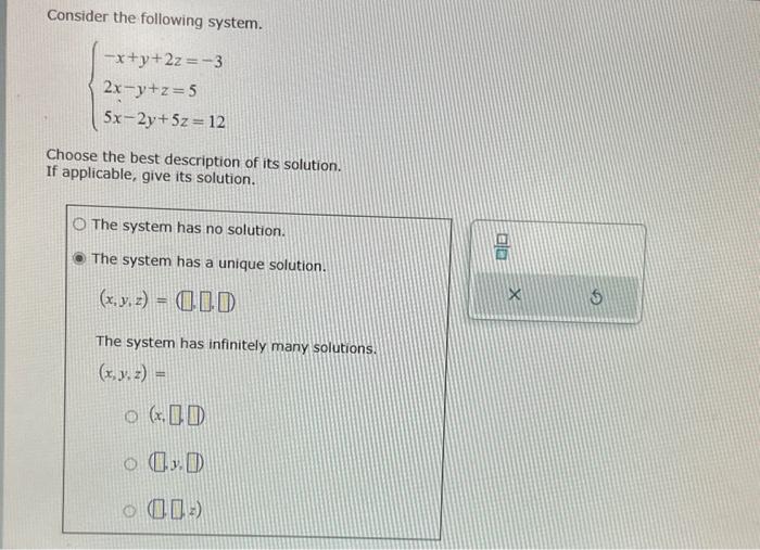Solved Consider the following system. | Chegg.com