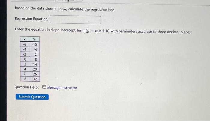 Solved Based on the data shown below, calculate the | Chegg.com
