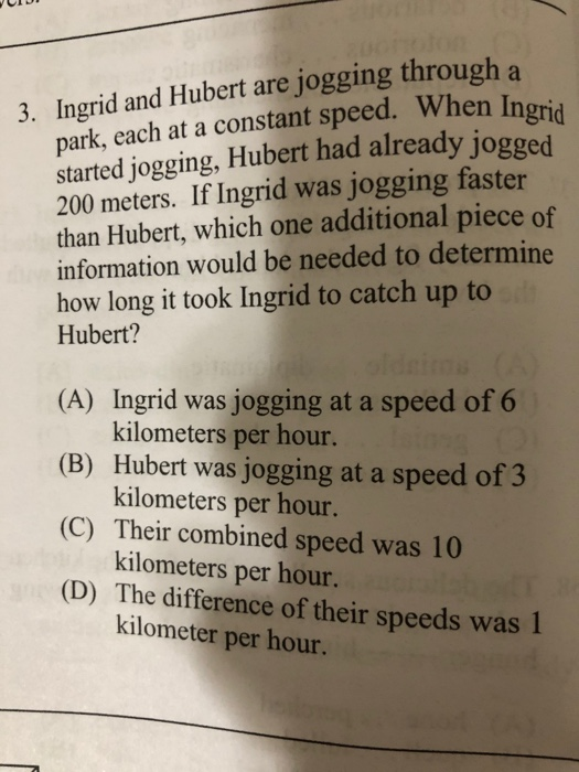 Solved VUID 3. Ingrid and Hubert are jogging through a park, | Chegg.com