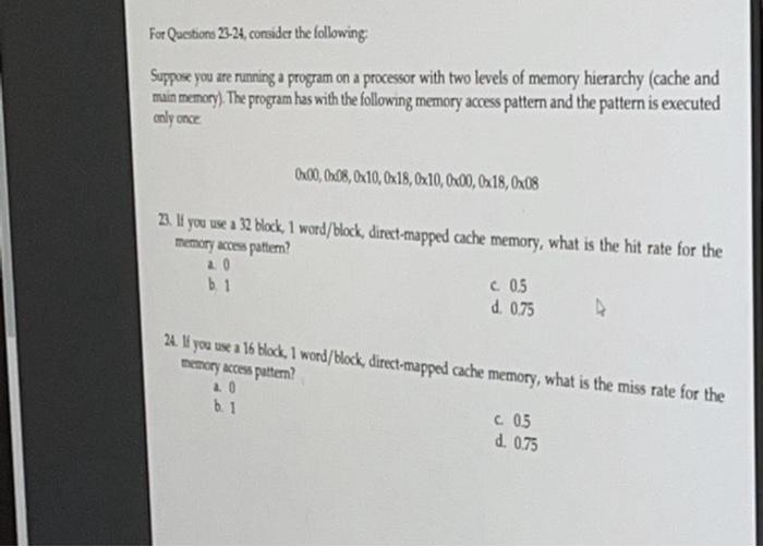Solved For Questions 23-24, consider the following: Suppose | Chegg.com