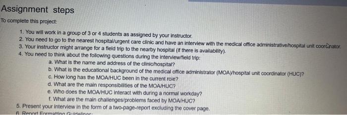 Solved ssignment steps complete this project: 1. You will | Chegg.com