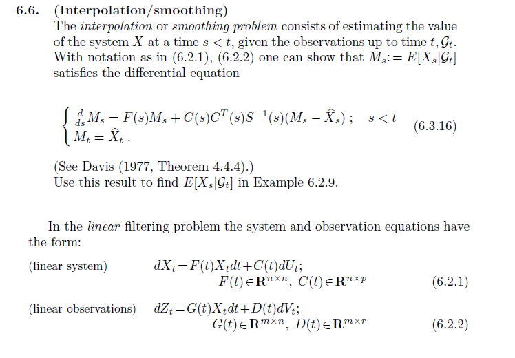Solved 6.6. (Interpolation/smoothing)The interpolation or | Chegg.com