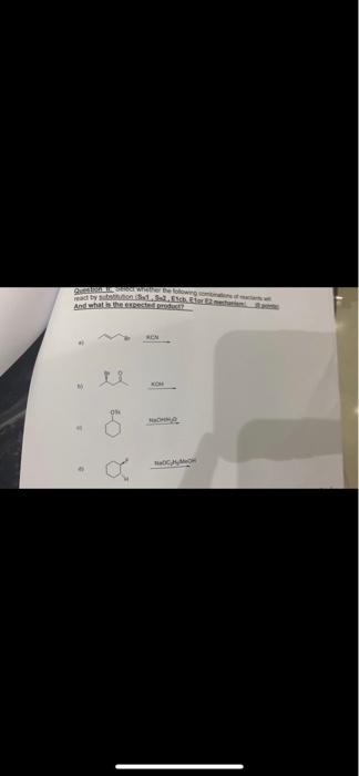 Solved SC Sad 2 REN O 5 CI b) NaOEt-ethanol Question H | Chegg.com