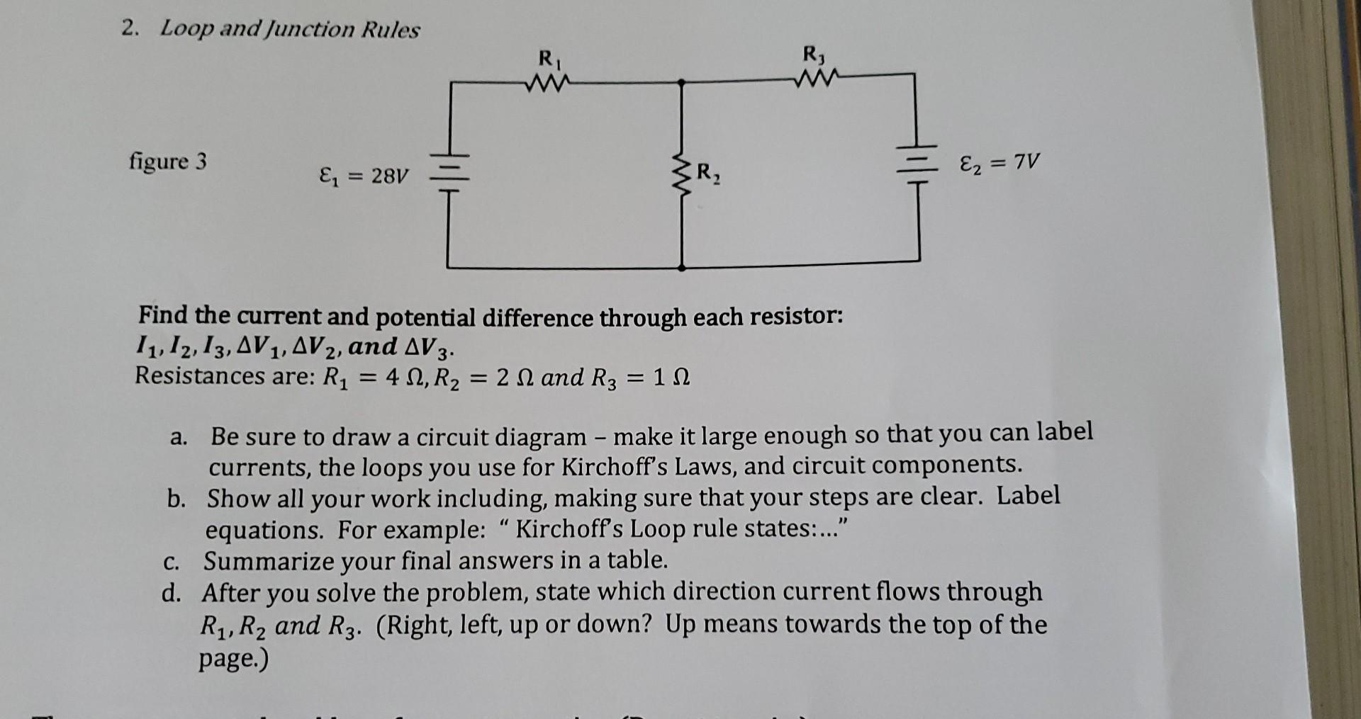 Solved 2. Loop and Junction Rulac figure 3 Find the current | Chegg.com