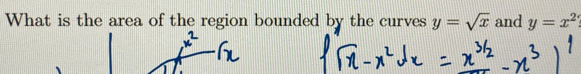 Solved What Is The Area Of The Region Bounded By The Curves