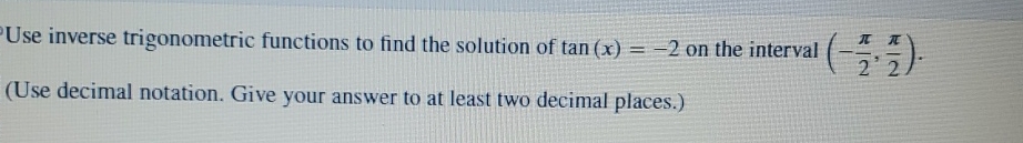 Solved Use inverse trigonometric functions to find the | Chegg.com