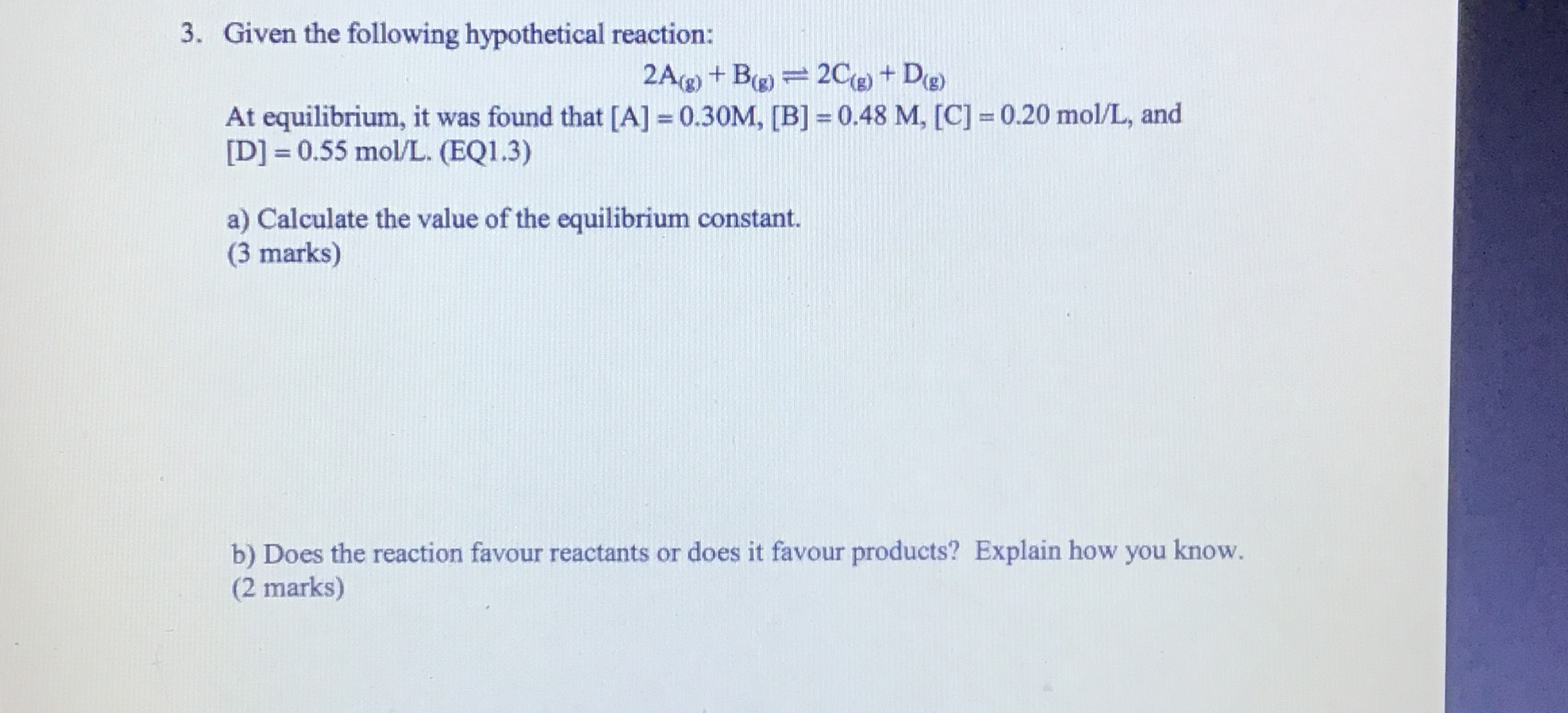Solved by an EXPERT Given the following hypothetical | Chegg.com