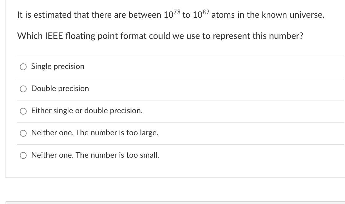 Solved It is estimated that there are between 1078 ﻿to 1082 | Chegg.com