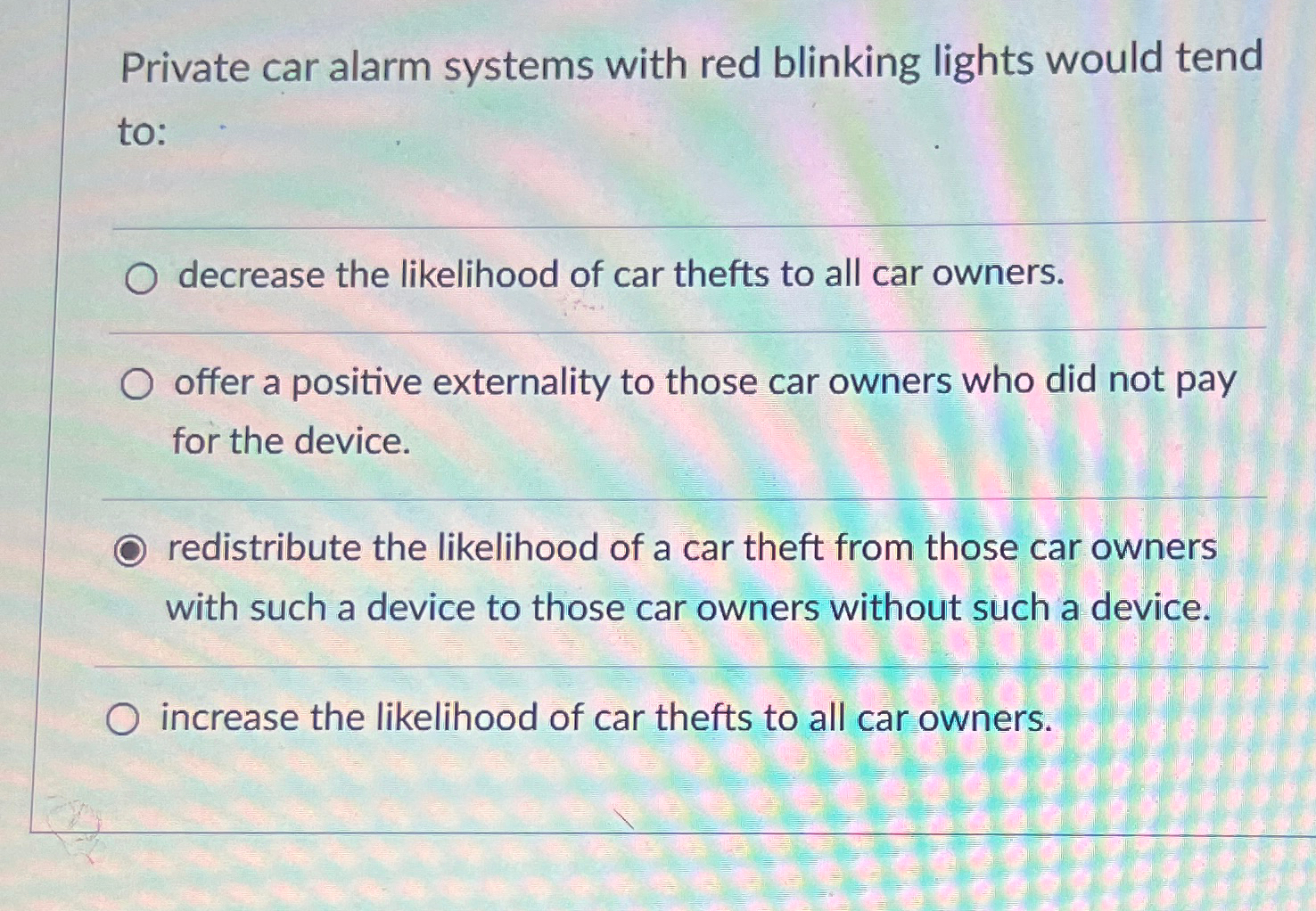 Solved Private car alarm systems with red blinking lights | Chegg.com