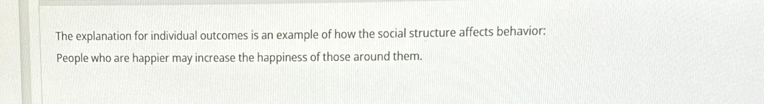 Solved The explanation for individual outcomes is an example | Chegg.com