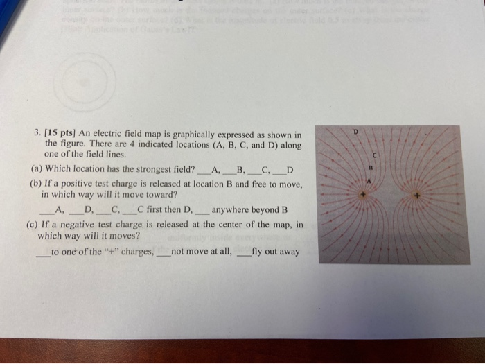 Solved 3. [15 pts) An electric field map is graphically | Chegg.com