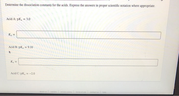 Solved Determine The Dissociation Constants For The Acids