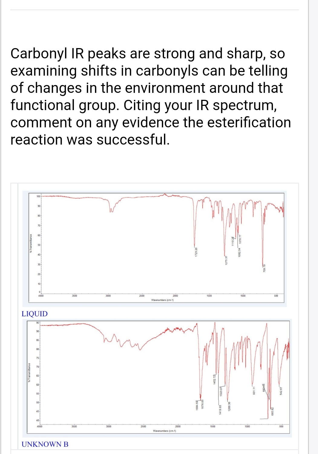 Solved Carbonyl IR peaks are strong and sharp, so examining | Chegg.com