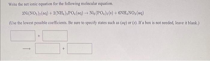 Solved Write the net ionic equation for the following | Chegg.com