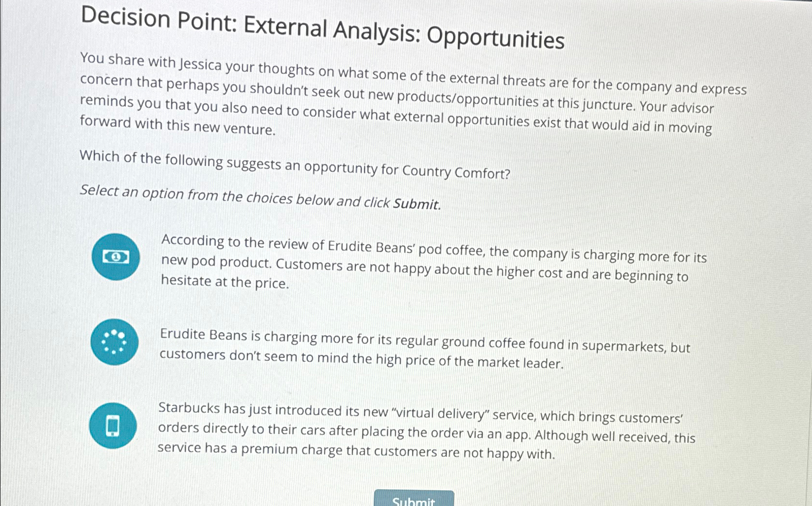 Solved Decision Point: External Analysis: OpportunitiesYou | Chegg.com