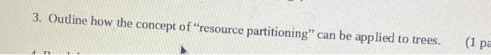 Solved 3. Outline how the concept of "resource partitioning" | Chegg.com