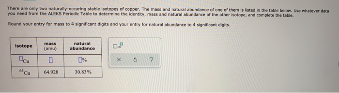 Solved There are only two naturally occuring stable isotopes | Chegg.com