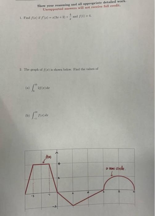 Solved Show your reasoning and all appropriate detailed | Chegg.com