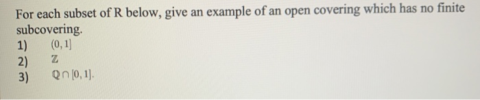 Solved For each subset of R below, give an example of an | Chegg.com