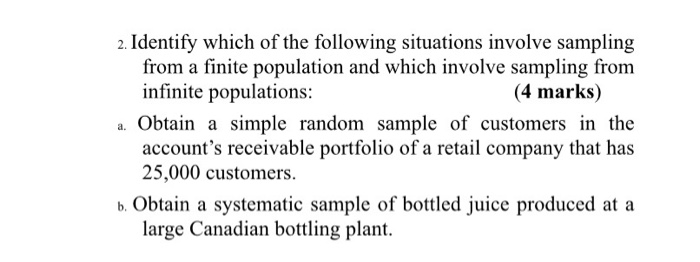 Solved 2. Identify which of the following situations involve | Chegg.com