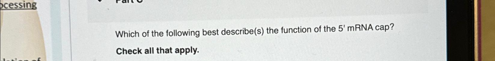 Solved Which of the following best describe(s) ﻿the function | Chegg.com